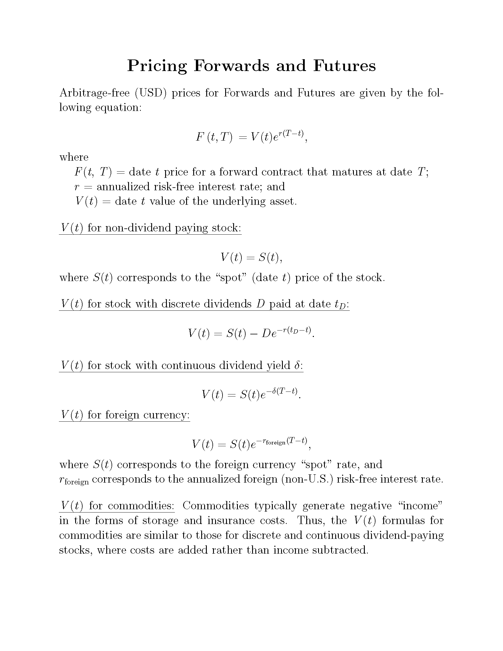 Pricing Forwards and Futures – Options, Futures, and Other Derivatives